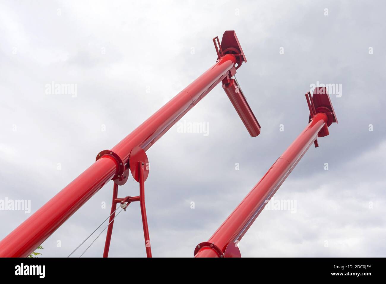 Screw Transporters for Loading Grains to Silo at Farm Stock Photo - Alamy