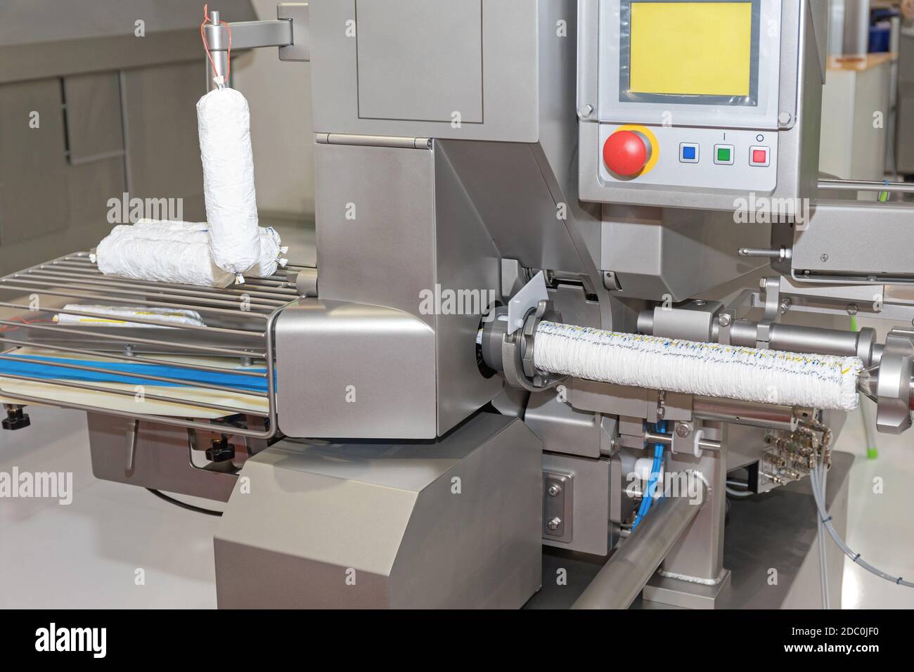 Automated Machine for Sausage Production in Food Factory Stock Photo ...