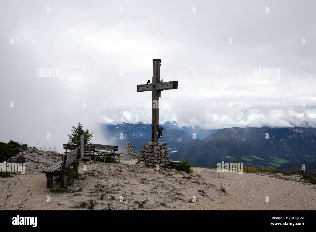 Alpine Cross for travelers in the Bavarian Alps close to Hitler's ...