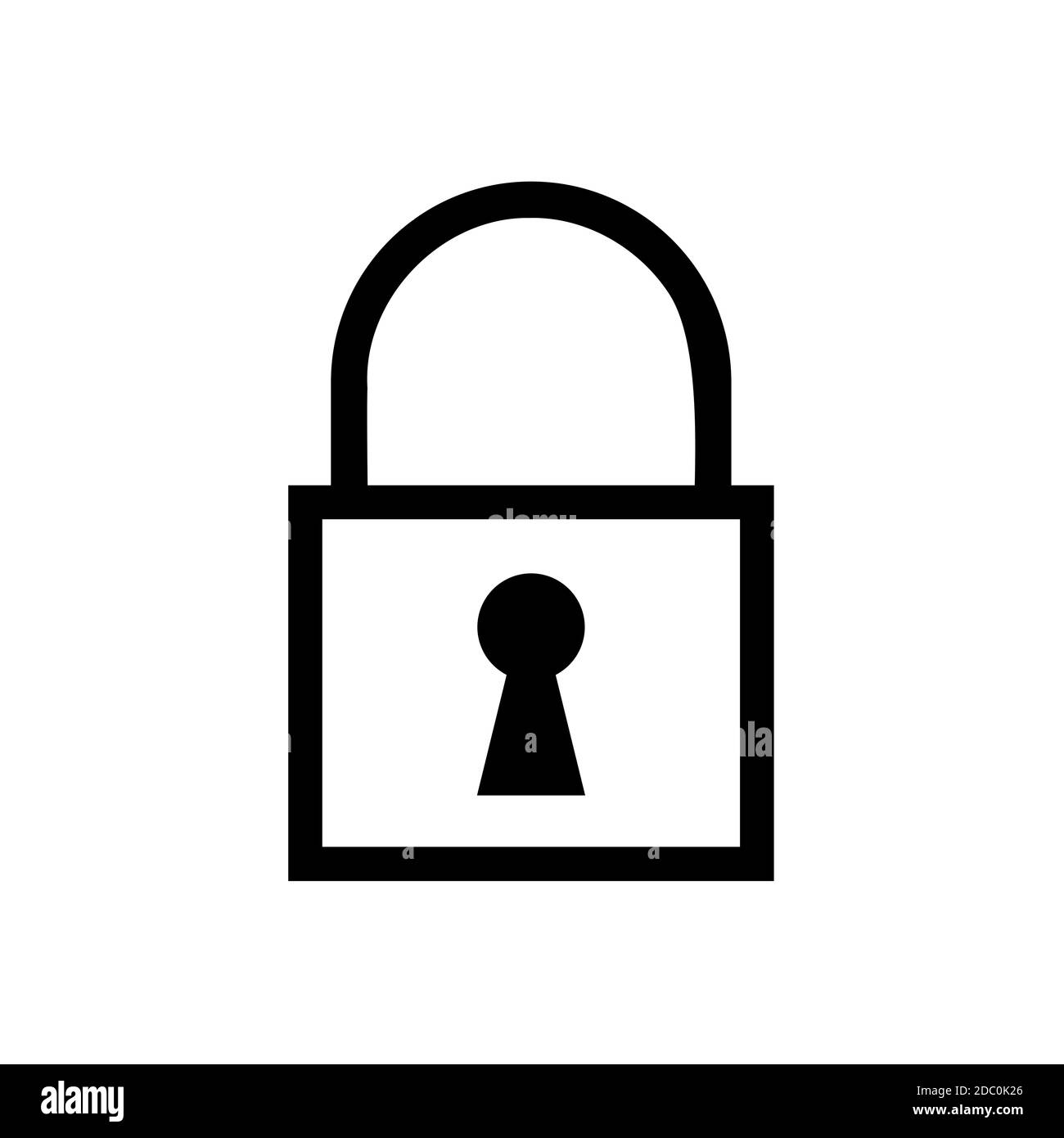 Padlock symbol icon with a white background Stock Photo - Alamy