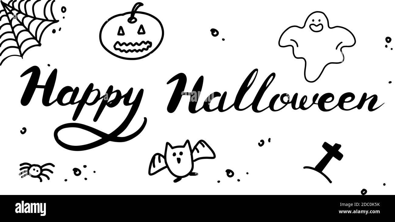 Happy Halloween. Lettering quote for greeting cards, holiday greetings ...