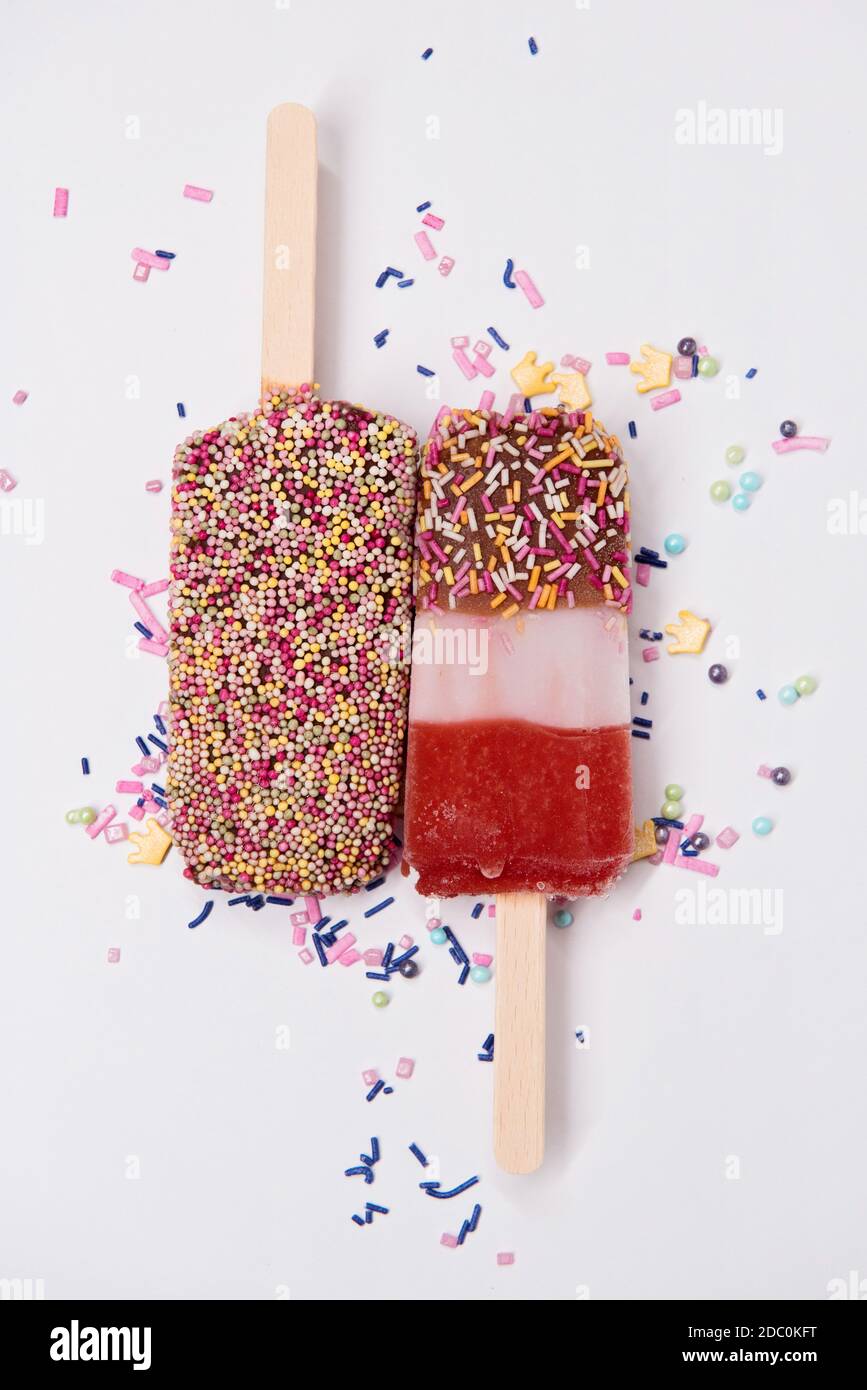 Two ice cream on stick hi-res stock photography and images - Alamy