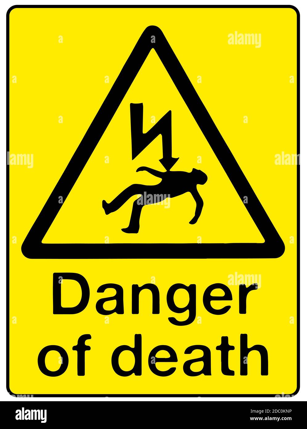 Danger of Death warning sigh over a white background Stock Photo - Alamy