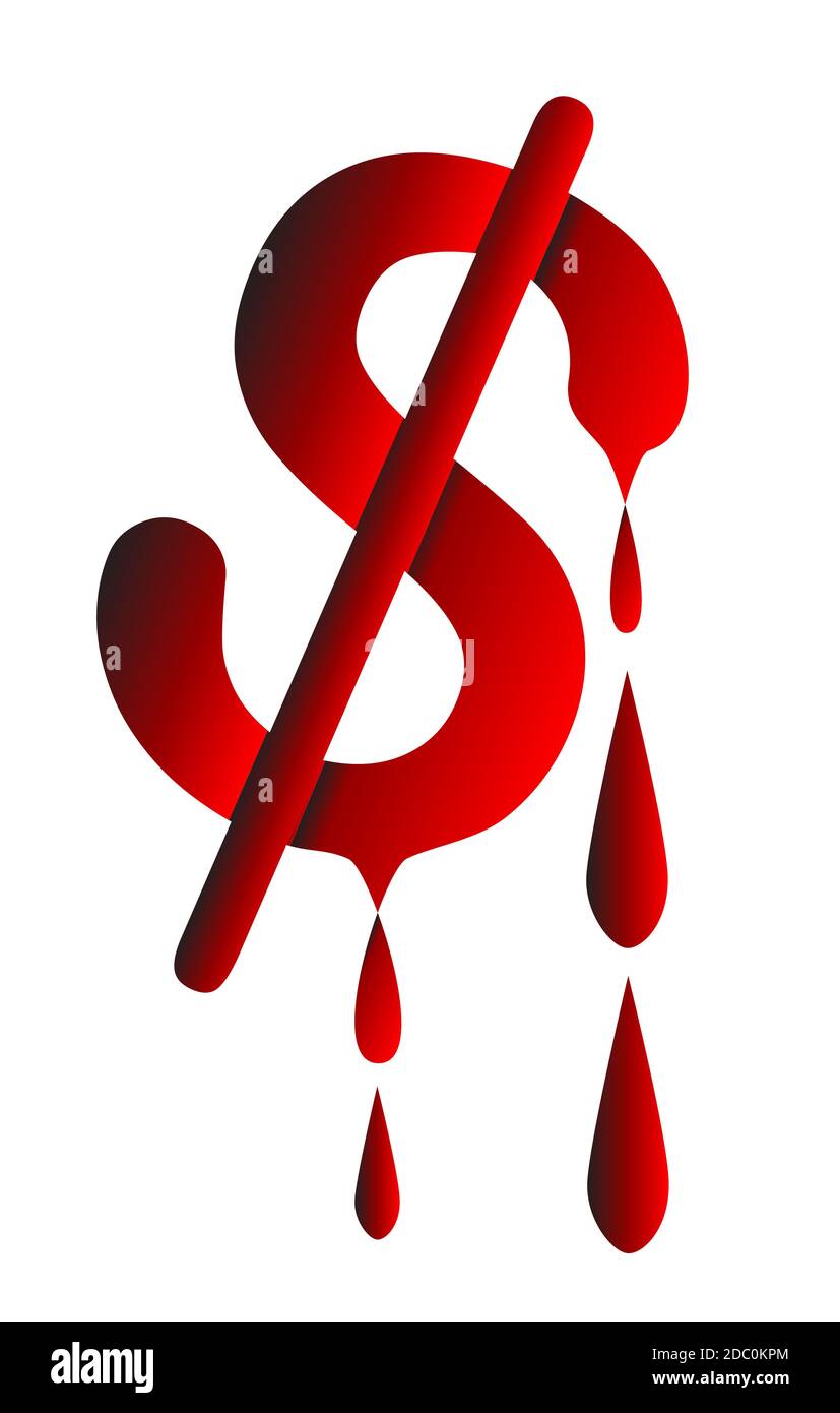 A melting dollar sign over a white background Stock Photo - Alamy