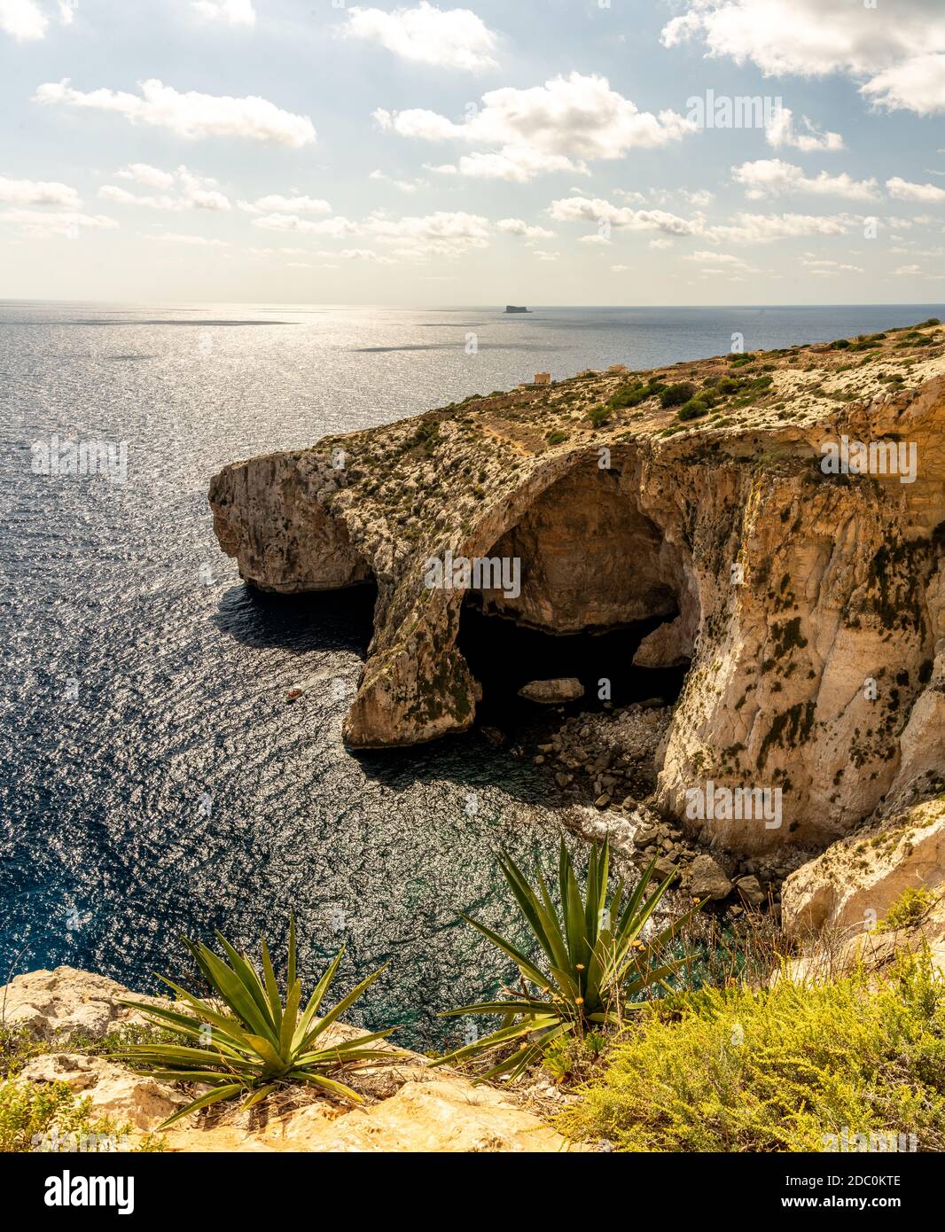 view of malta coast and mediterranean sea at blue grotto, malta Stock ...