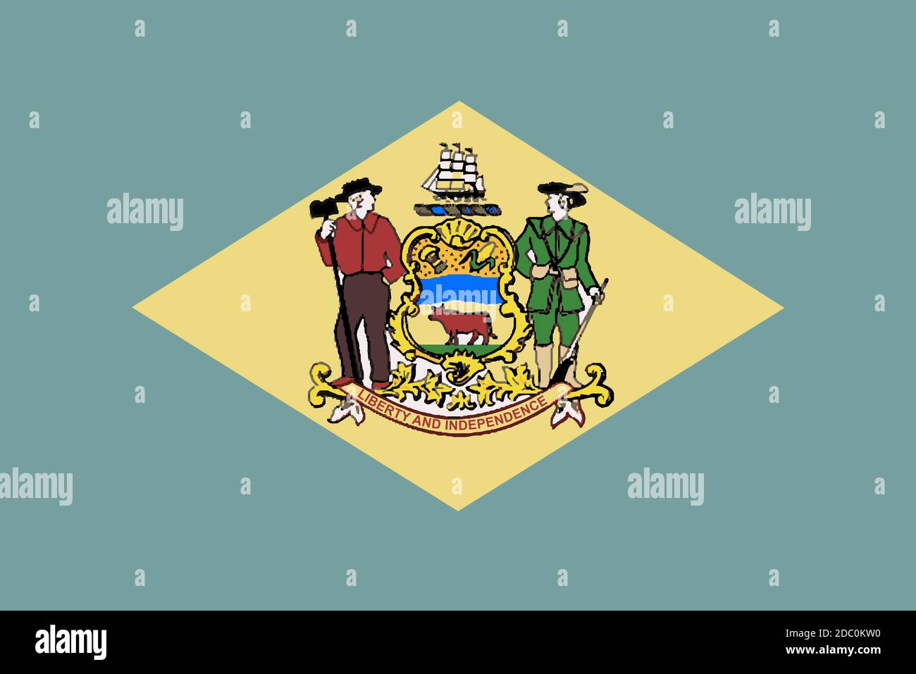 The flag of the US state od Delaware Stock Photo - Alamy