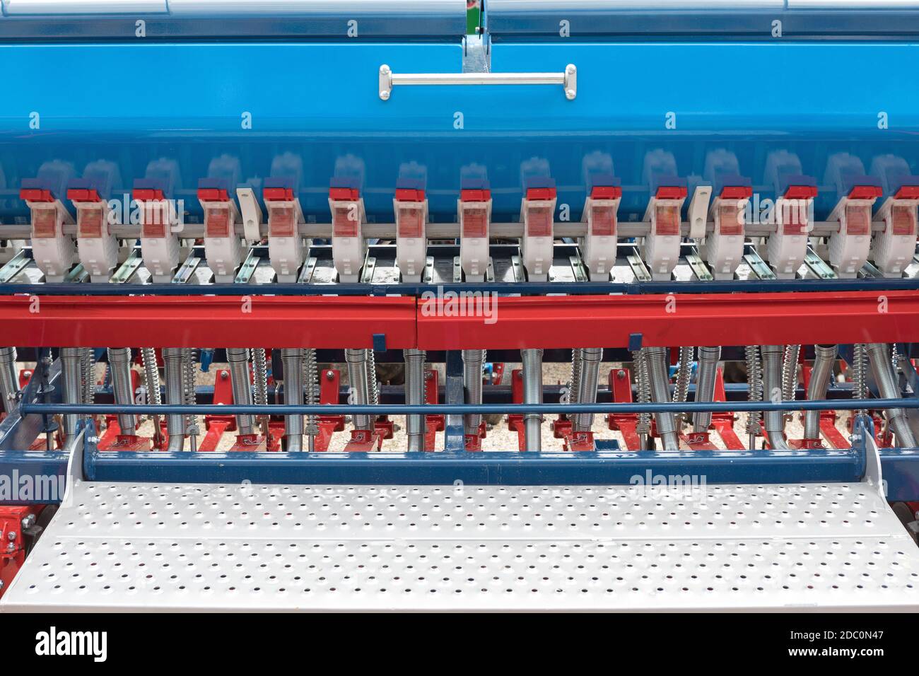 Seed Drill Device Sows Seeds for Crops in Soil Stock Photo - Alamy