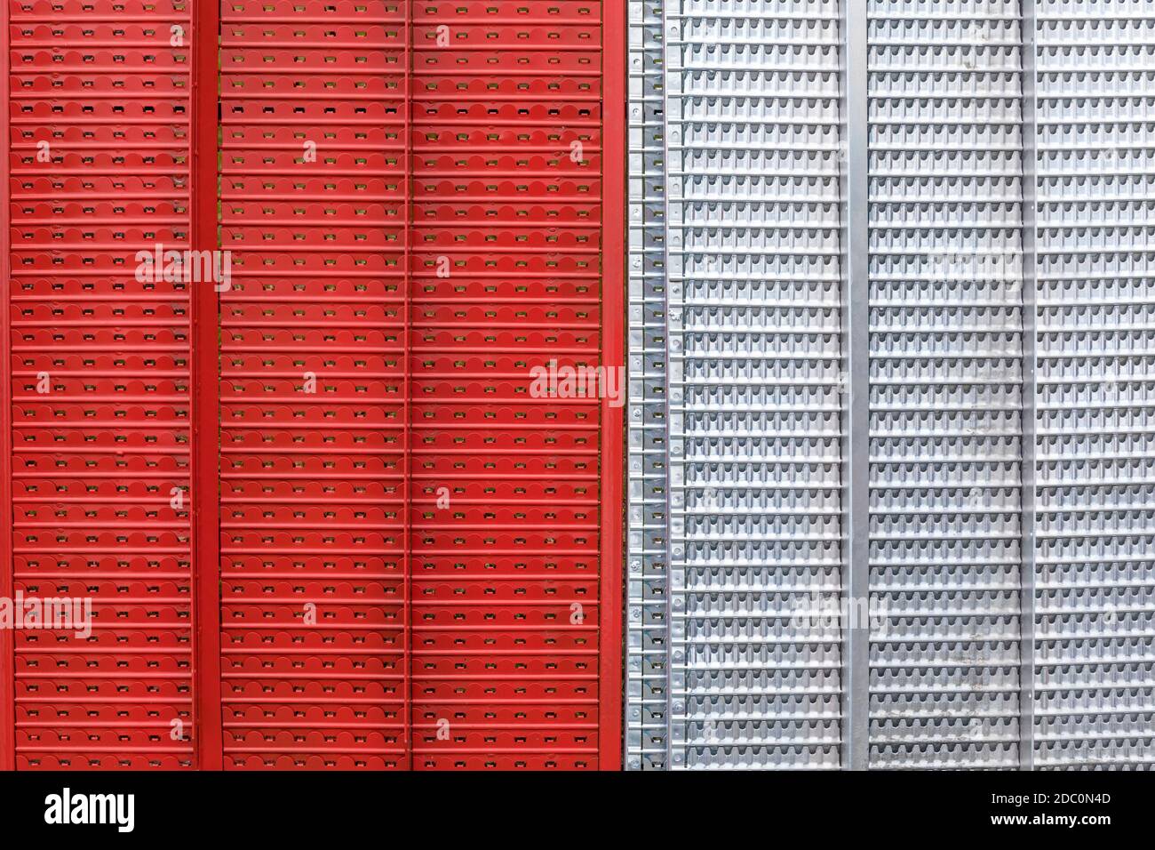 Red and Stainless Steel Metal Floors at Farm Stock Photo - Alamy