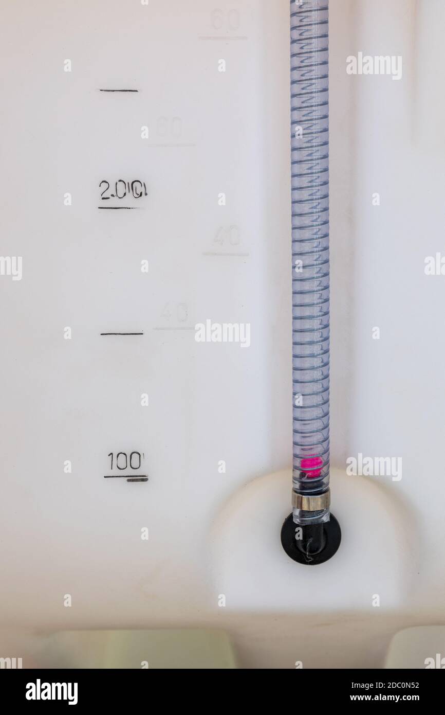 Liquid Level Indicator at Agriculture Tank Reservoir Stock Photo - Alamy