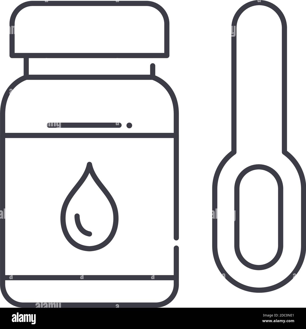 Cough syrup icon, linear isolated illustration, thin line vector, web ...