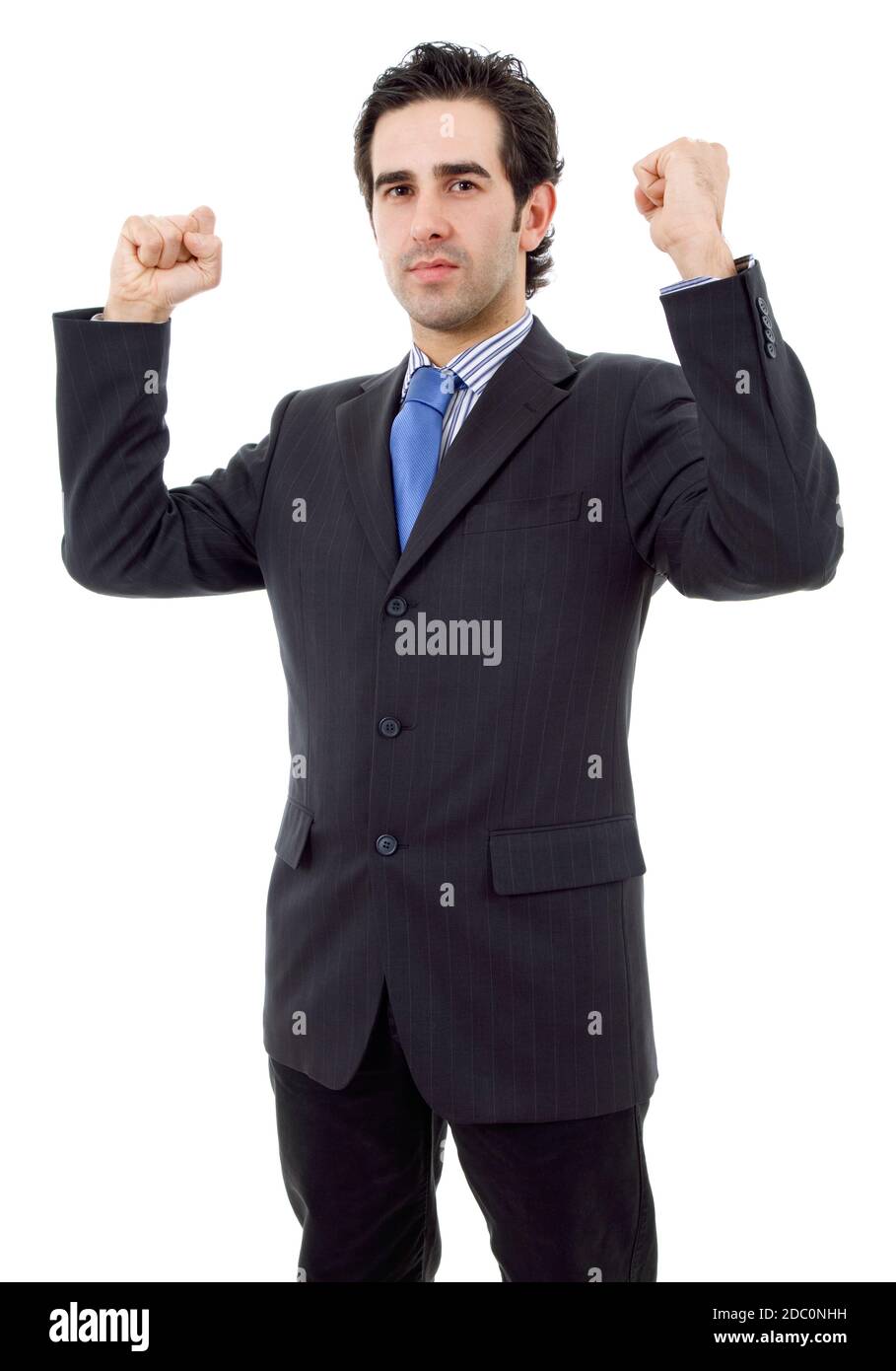 business man with open arms winning, isolated Stock Photo - Alamy