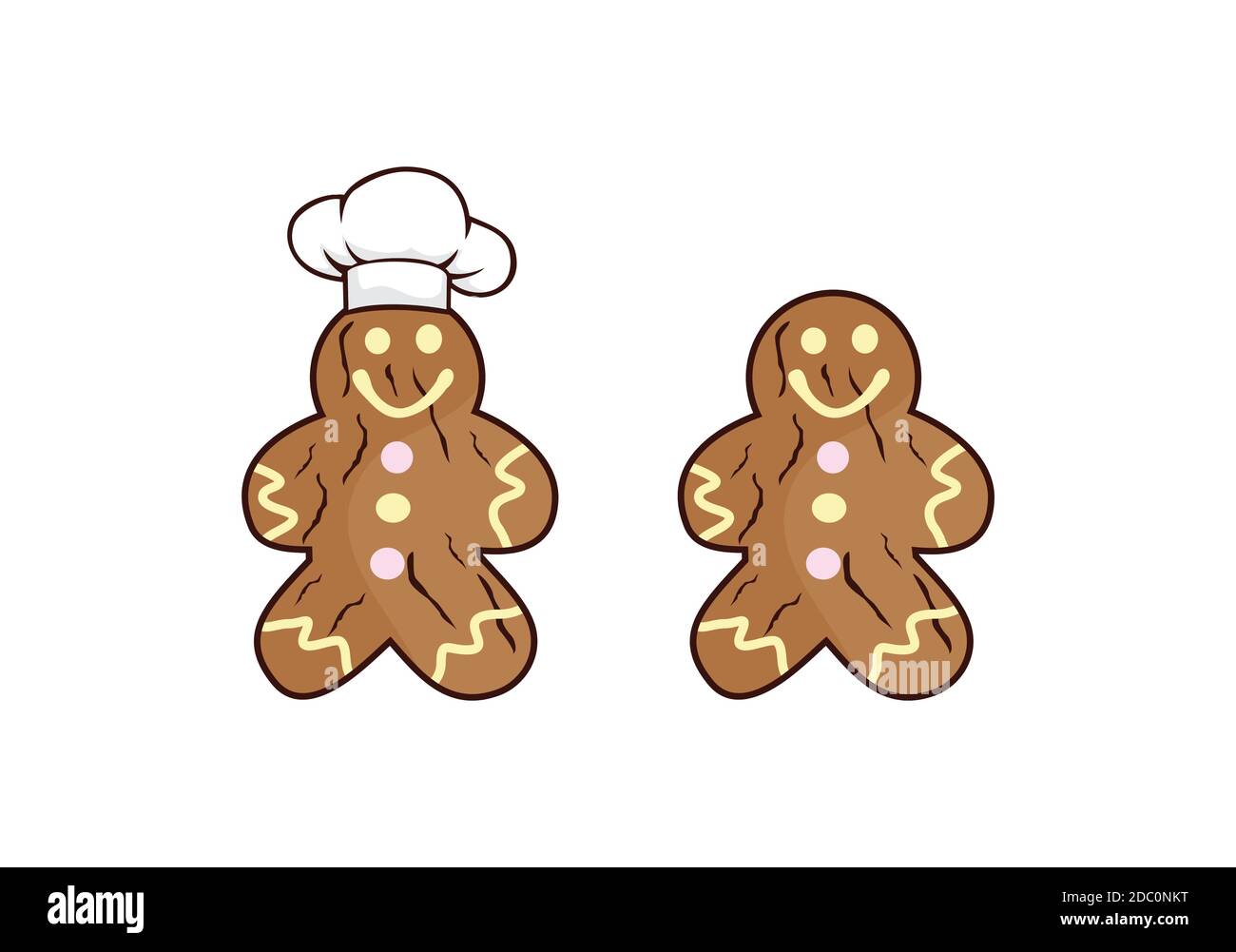 Mascot cartoon character chef gingerbread design illustration vector ...