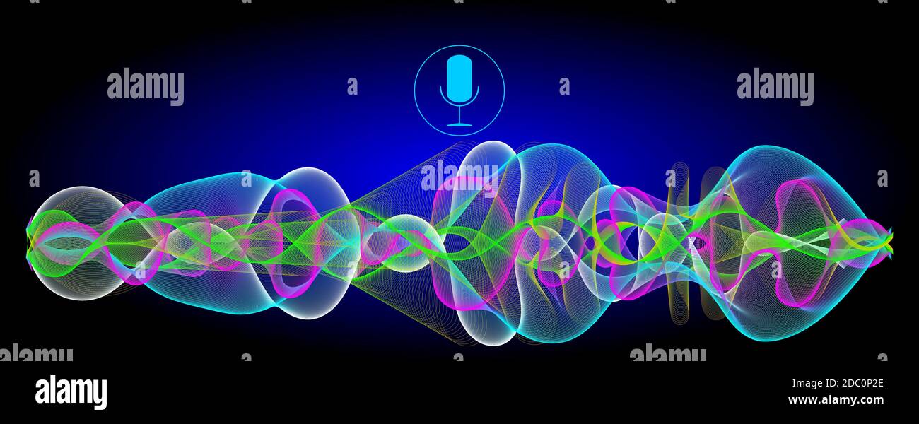 Voice Recognition with a microphone and multi coloured sound waves â ...