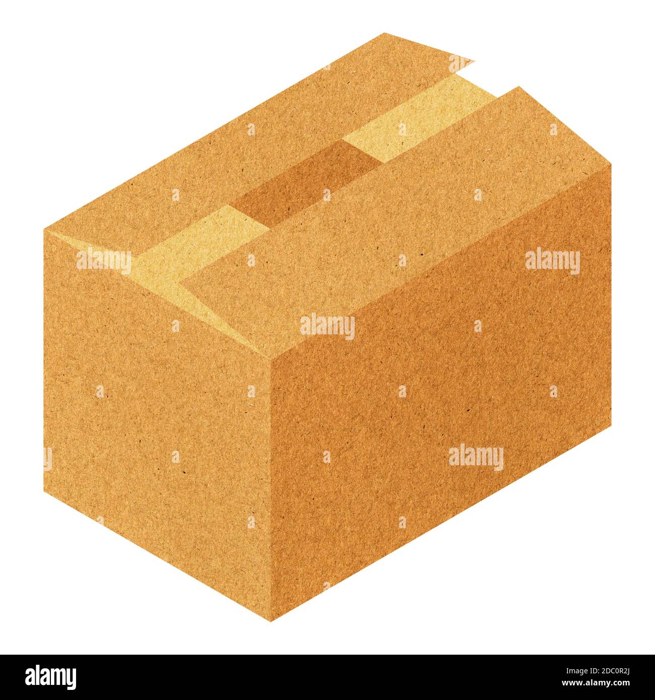 brown corrugated cardboard packet isolated over white background Stock ...