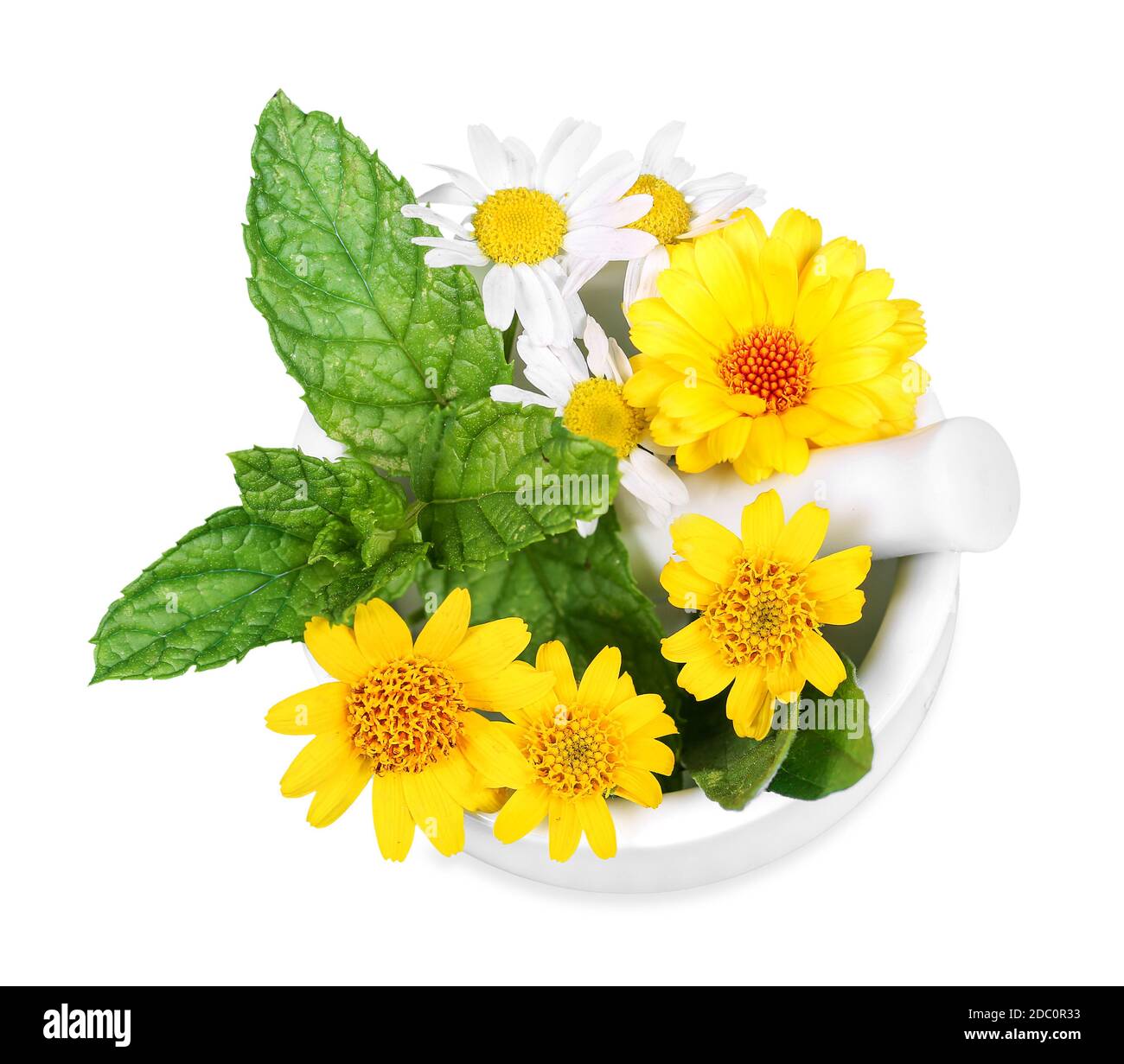 Marigold flower healthy tea Cut Out Stock Images & Pictures - Alamy