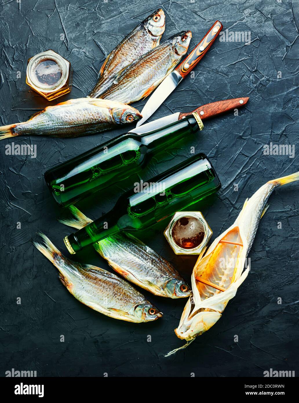 Dried fish on the table,salty dry sea fish for beer Stock Photo - Alamy