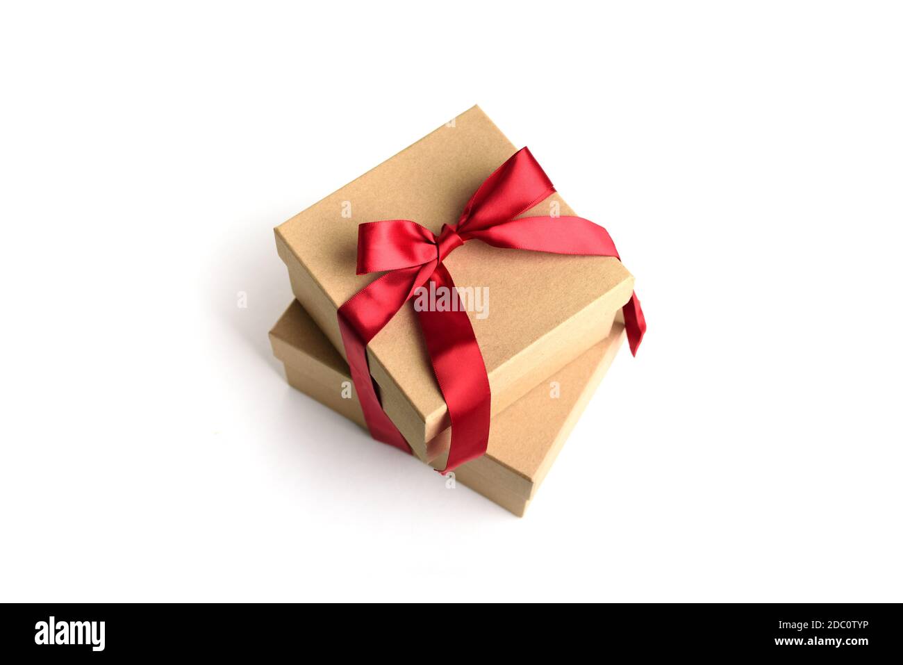 Craft box red ribbon Cut Out Stock Images & Pictures - Alamy