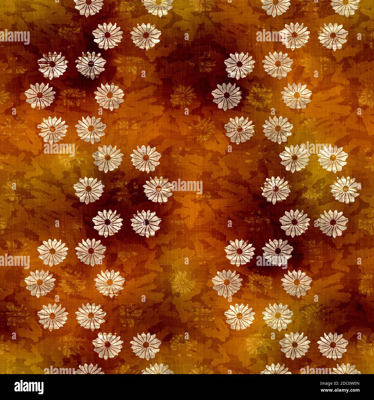 Seamless modern sepia brown blockprint collage print. Grunge watercolor ...