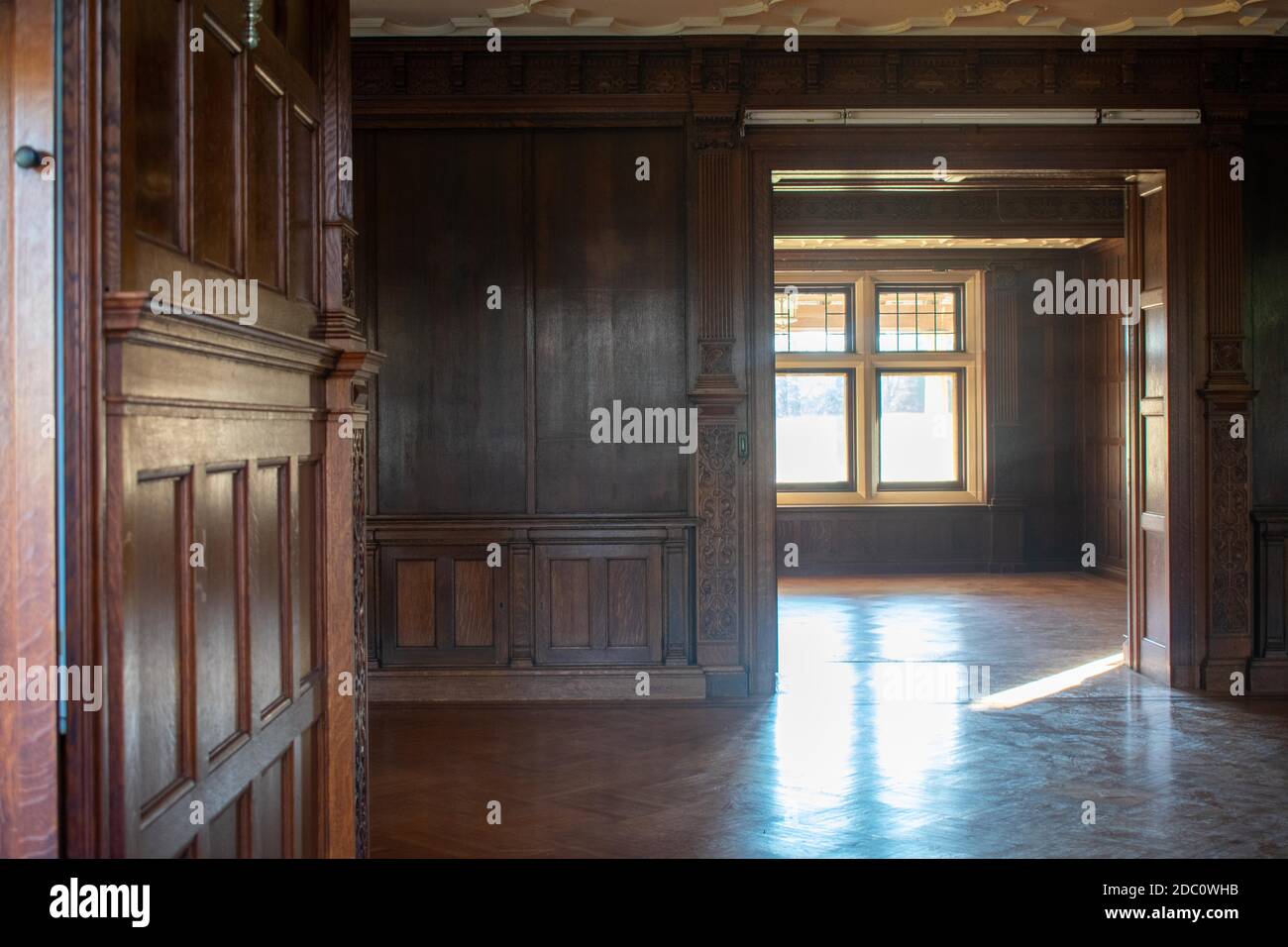 Looking Inside an Old Fashioned Building With an Antique Dark Brown ...