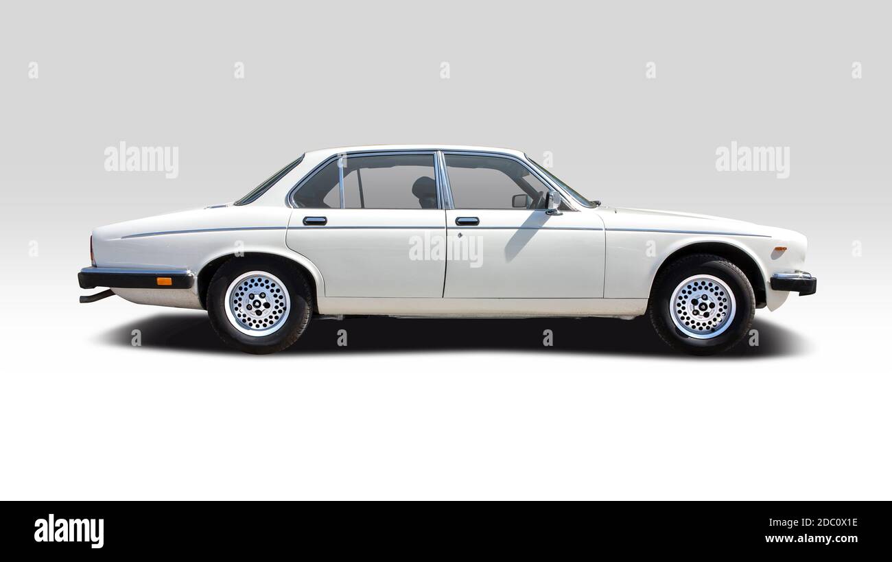 British sedan premium car, side view isolated on white background Stock ...
