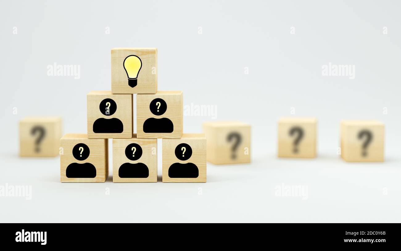 cubes showing a brainstorming session on white background - 3d ...