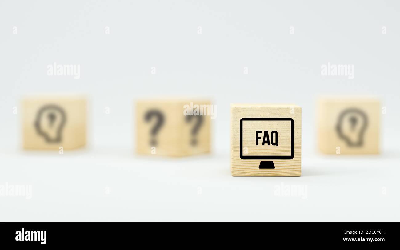 cubes with text FAQ on white background - 3d illustration Stock Photo ...