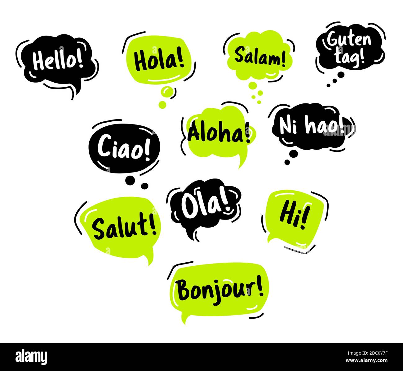 Hello world vector Cut Out Stock Images & Pictures - Alamy