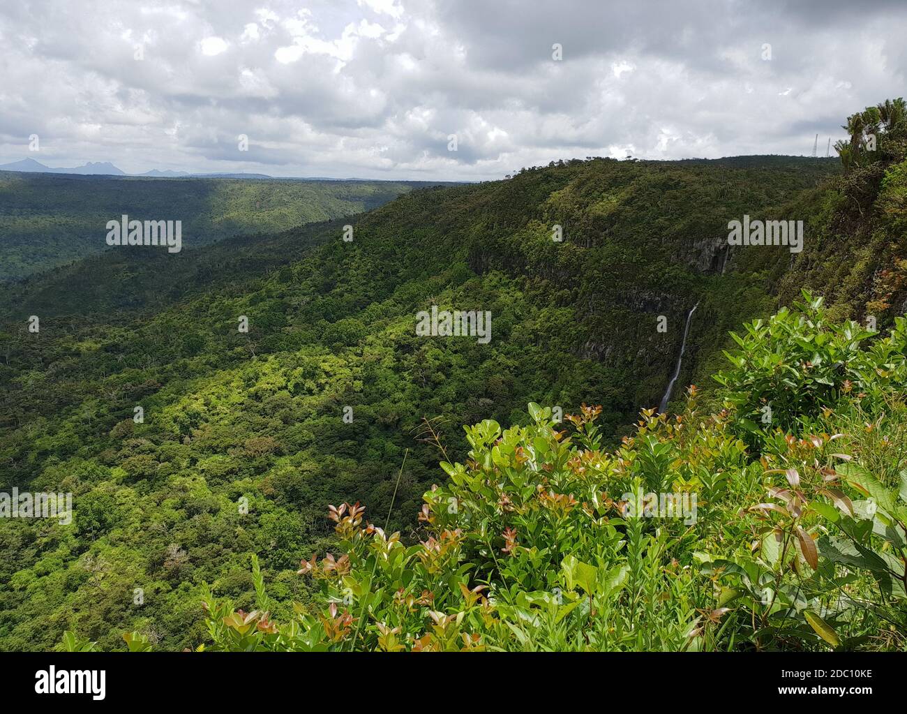 view on the seven tamarind waterfalls on mauritius island Stock Photo ...