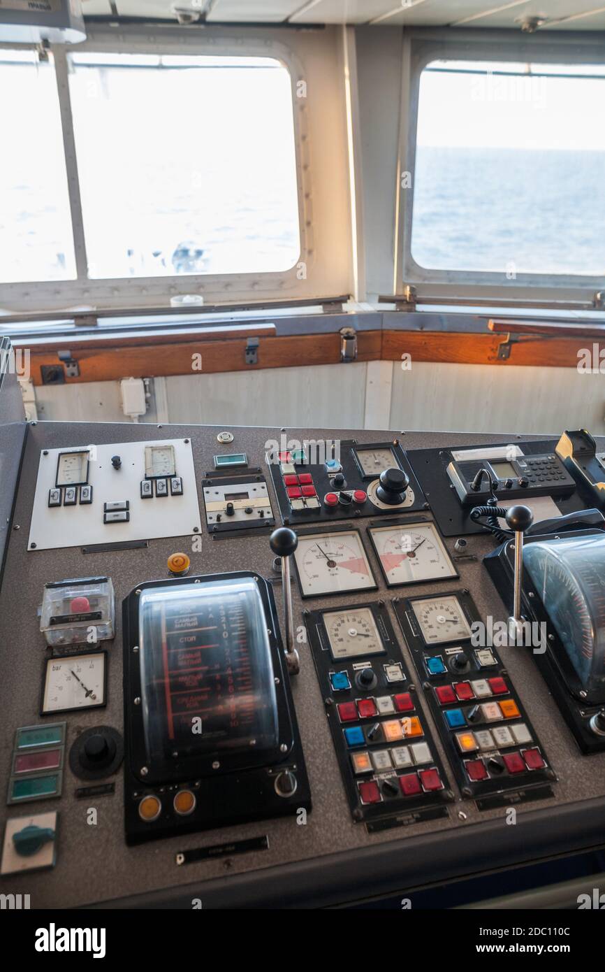 Color image of the control panel of a ship Stock Photo - Alamy