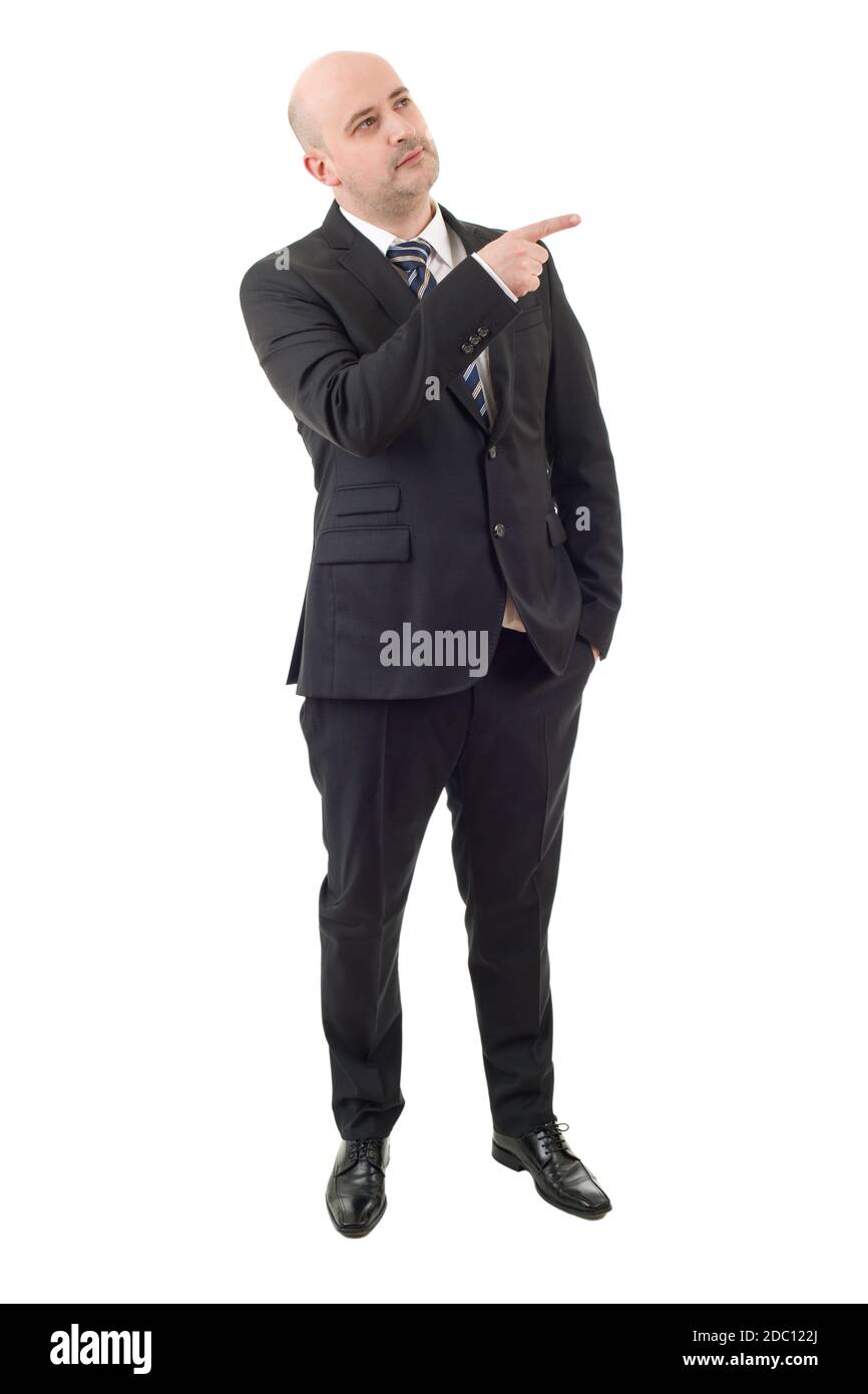 businessman full body pointing isolated on white background Stock Photo ...