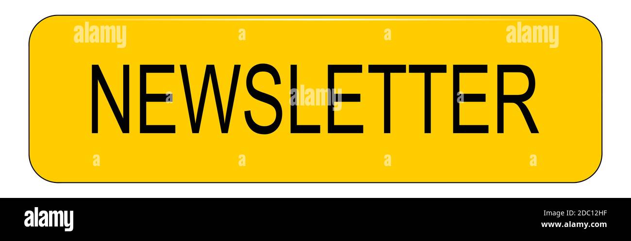 yellow Newsletter Button on white background â€“ illustration Stock ...