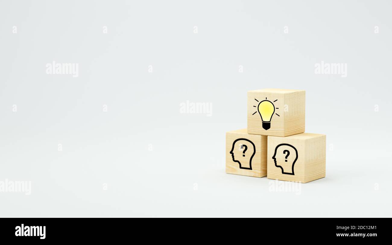 cubes showing a brainstorming session on white background - 3d ...