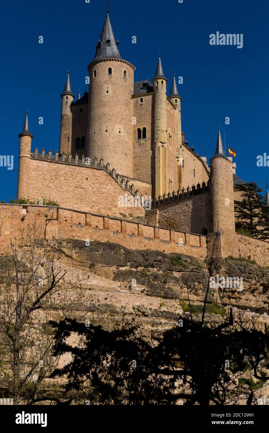 The famous Alcazar castle of Segovia, Castilla y Leon, Spain Stock ...