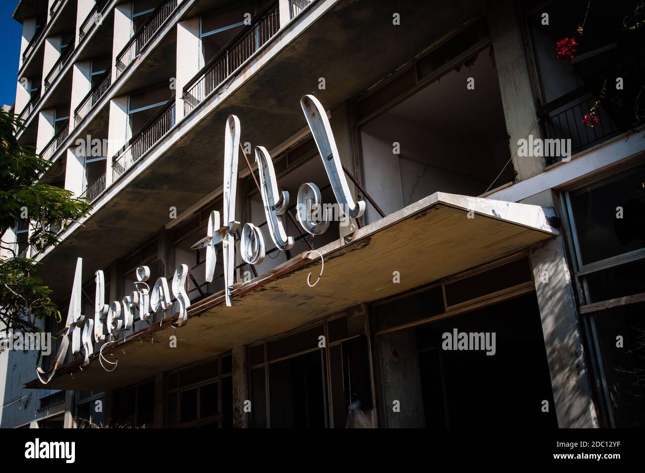 Hotel exterior showcasing unique architectural details in an urban ...