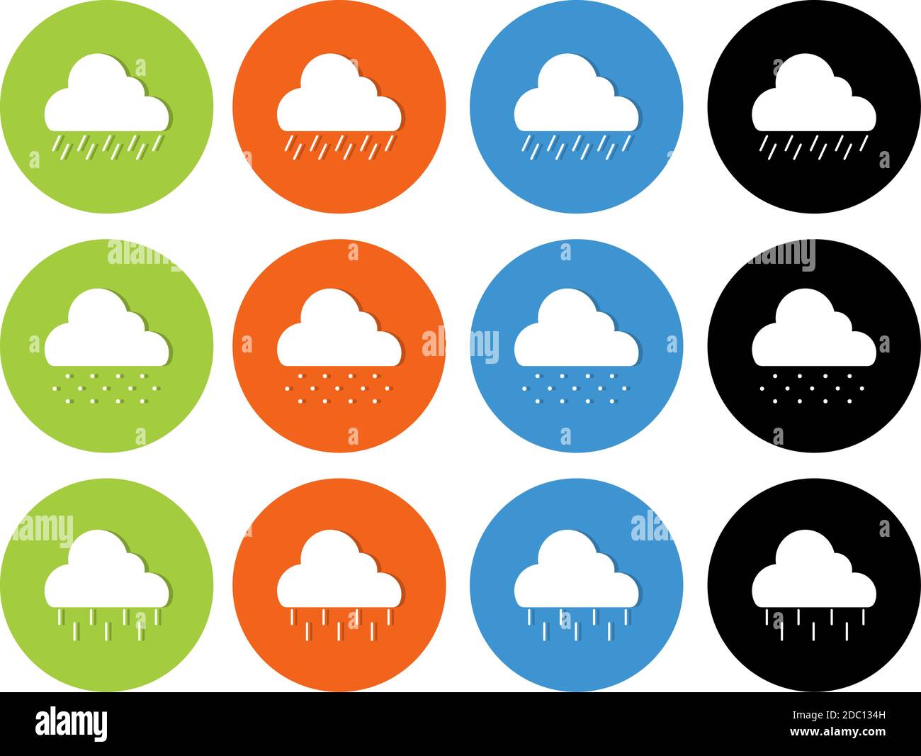 Flat weather icons set for web and mobile. Cloud isolated on white ...