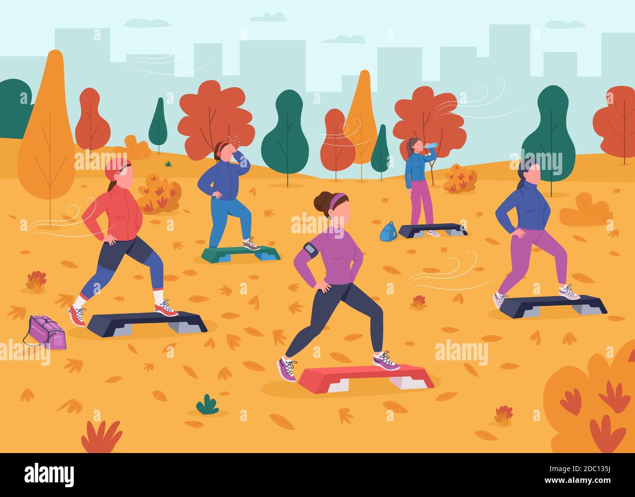Outdoor fitness flat color vector illustration Stock Vector Image & Art ...