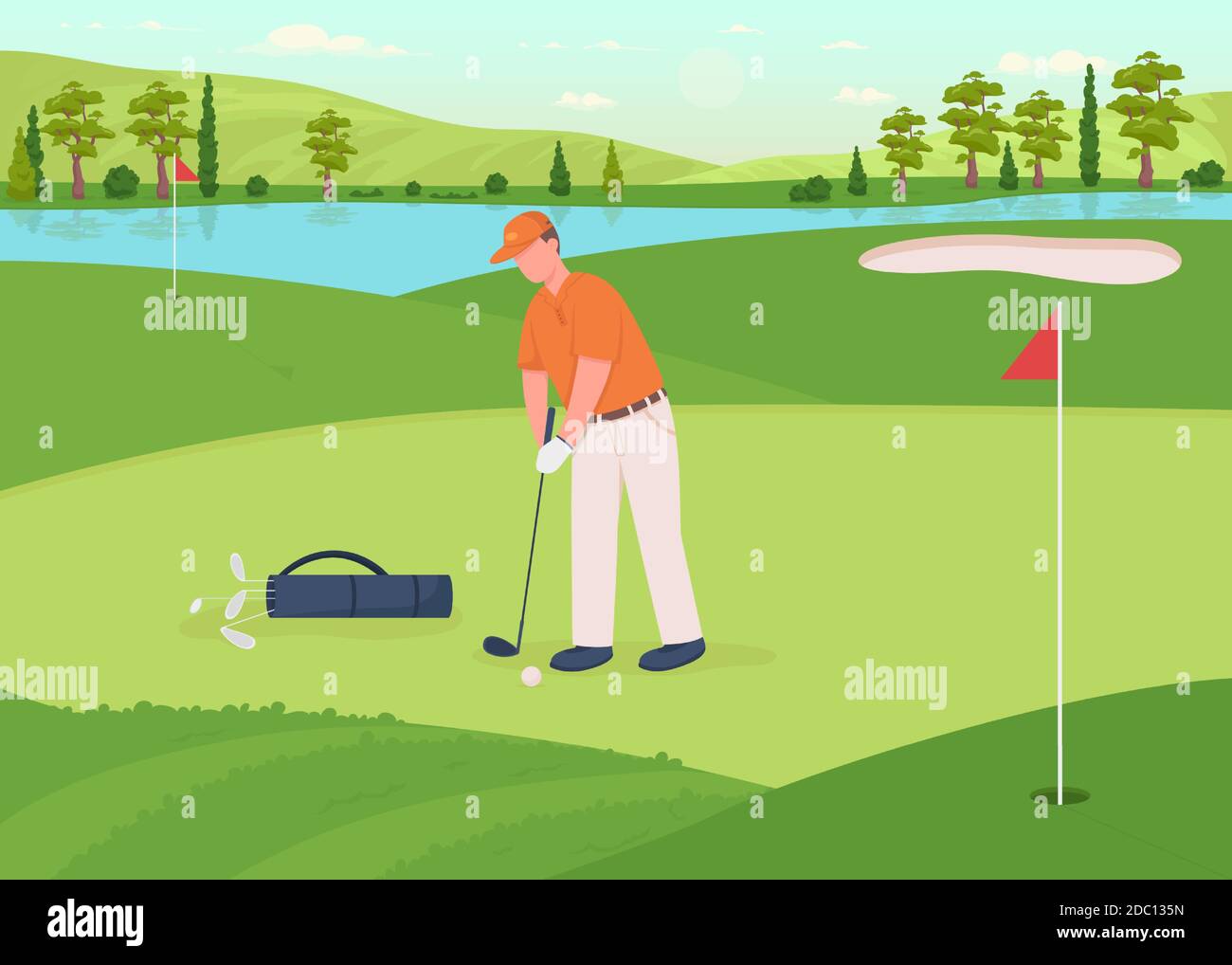 Golf course view Stock Vector Images - Alamy