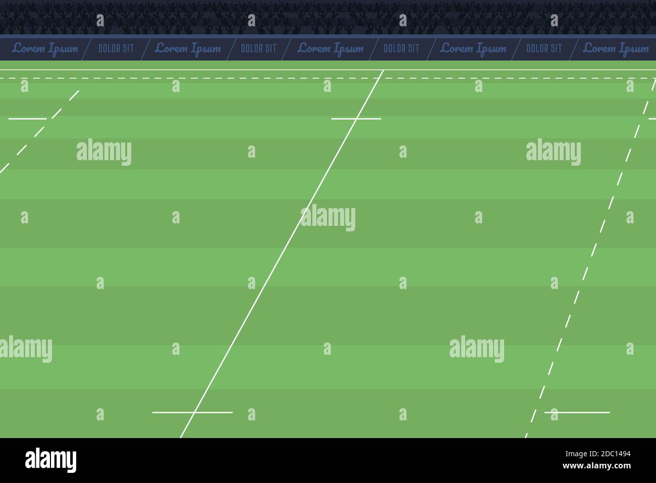 American football field flat color vector illustration Stock Vector ...
