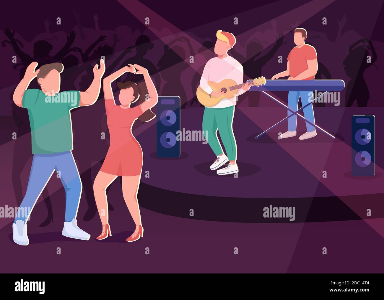 Club concert flat color vector illustration Stock Vector Image & Art ...