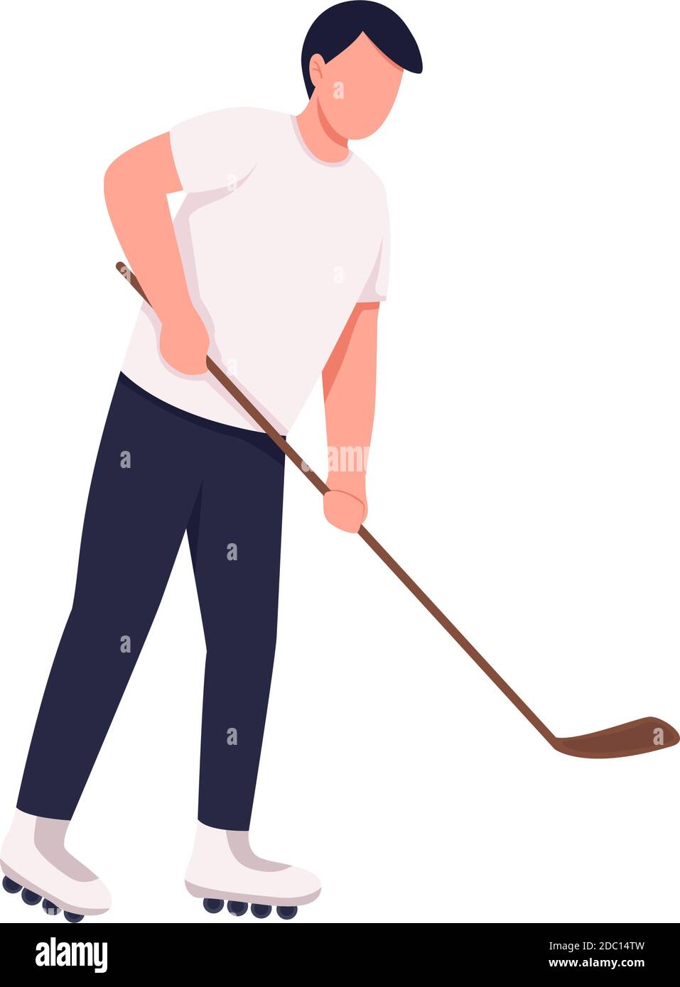 Field hockey player flat color vector faceless character Stock Vector ...