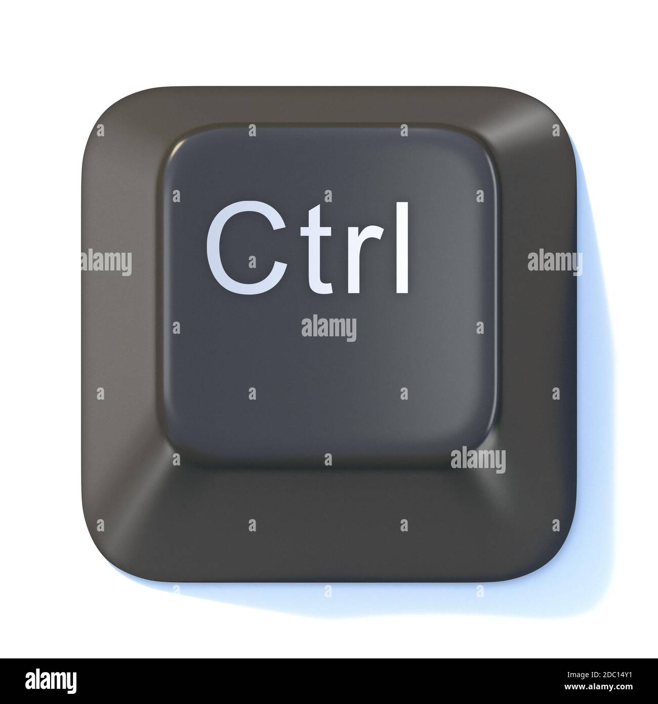 Black computer keyboard CTRL key 3D render illustration isolated on ...
