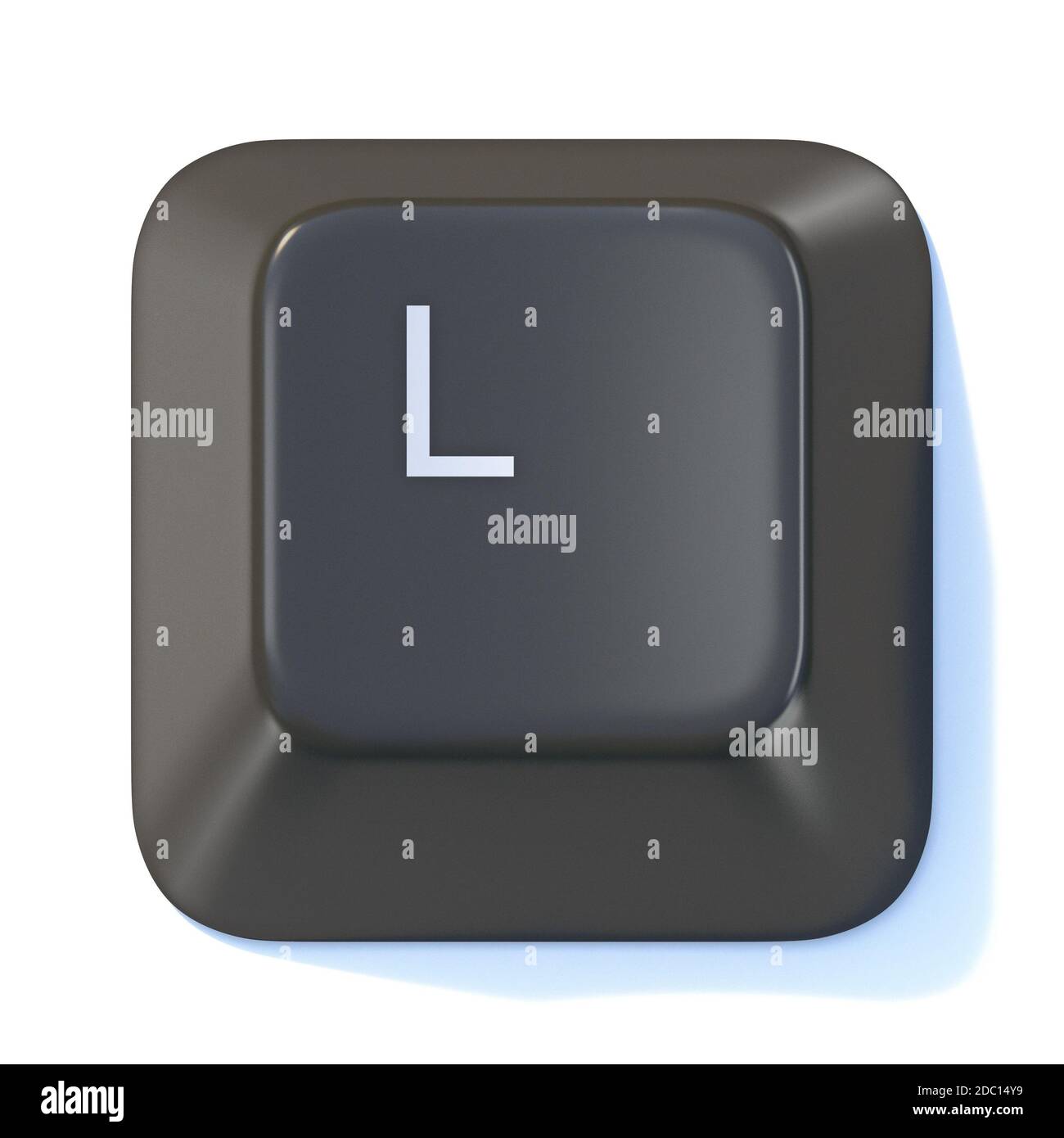Black computer keyboard key Letter L 3D render illustration isolated on ...
