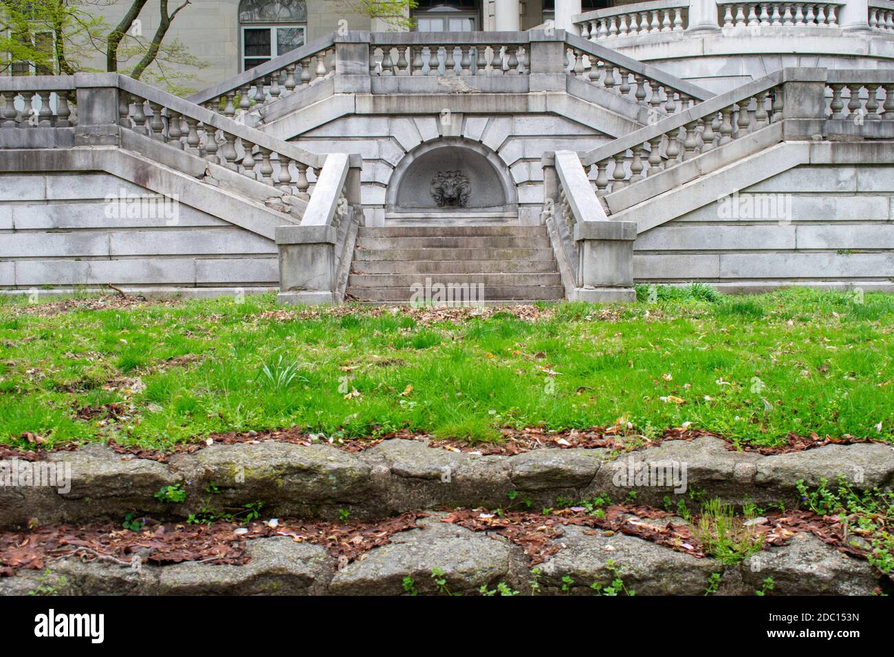 Detailed Stone Steps Leading Up to a Large Ornamental Mansion Stock ...