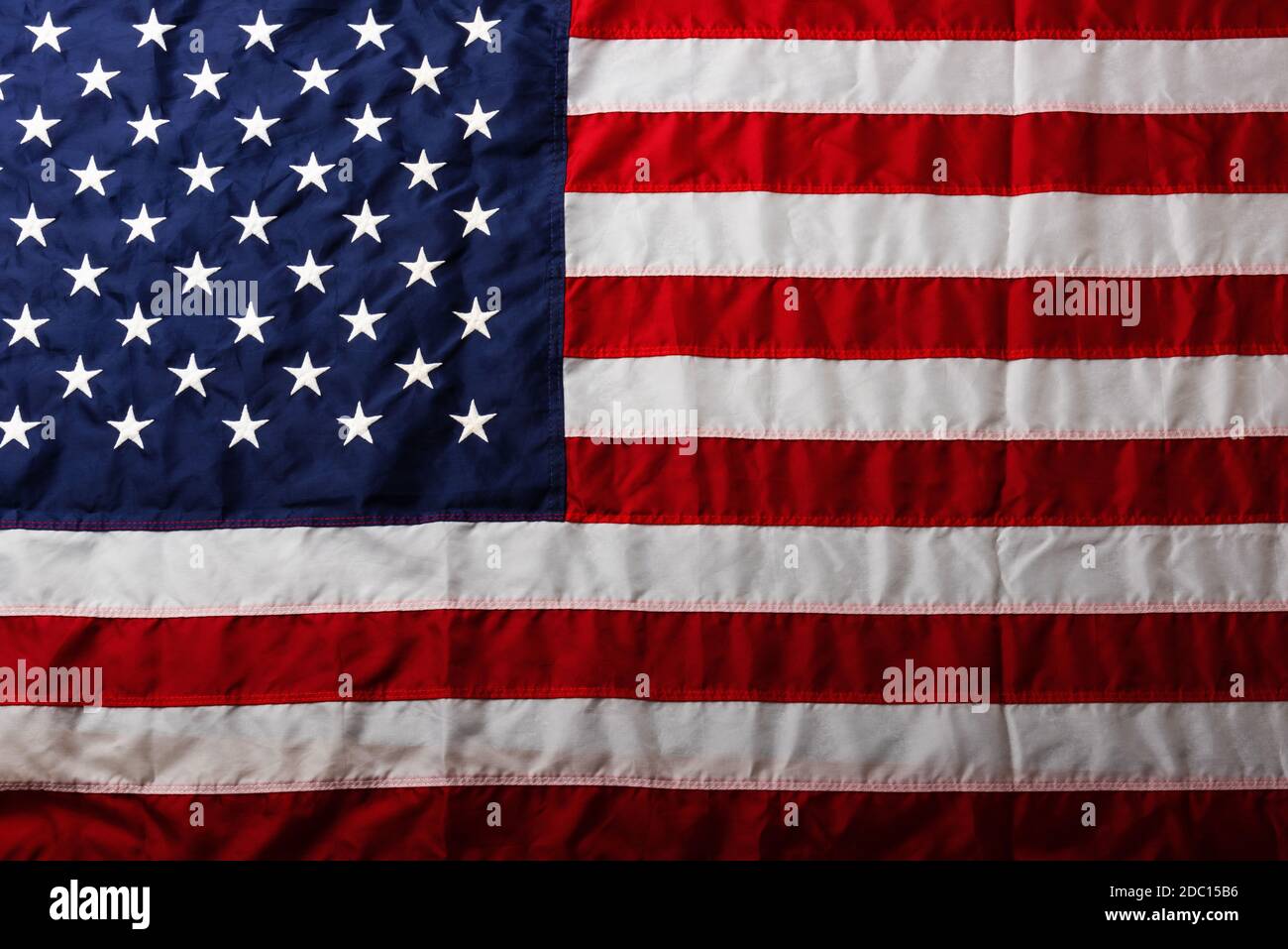 White embroidered star on the blue of the full America United States ...