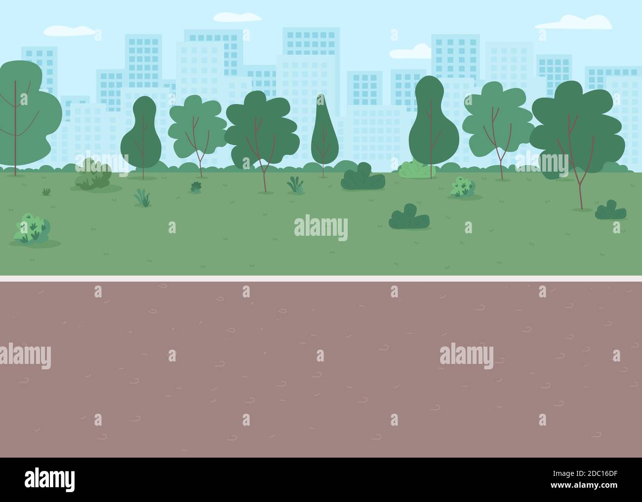 Park way flat color vector illustration Stock Vector Image & Art - Alamy