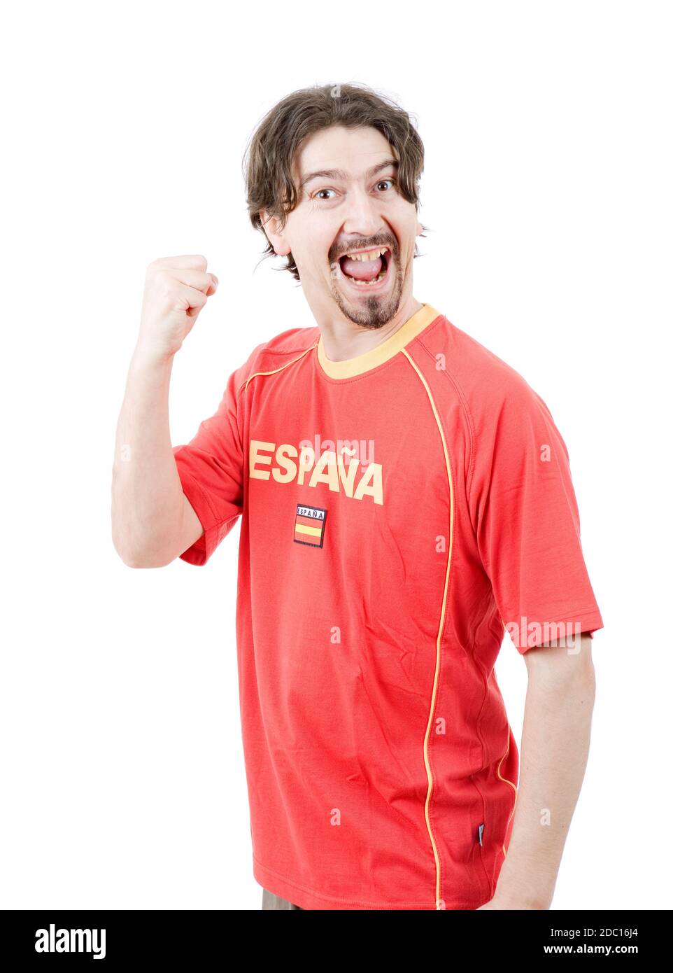 Happy Spanish Man Supporter Isolated High Resolution Stock Photography ...