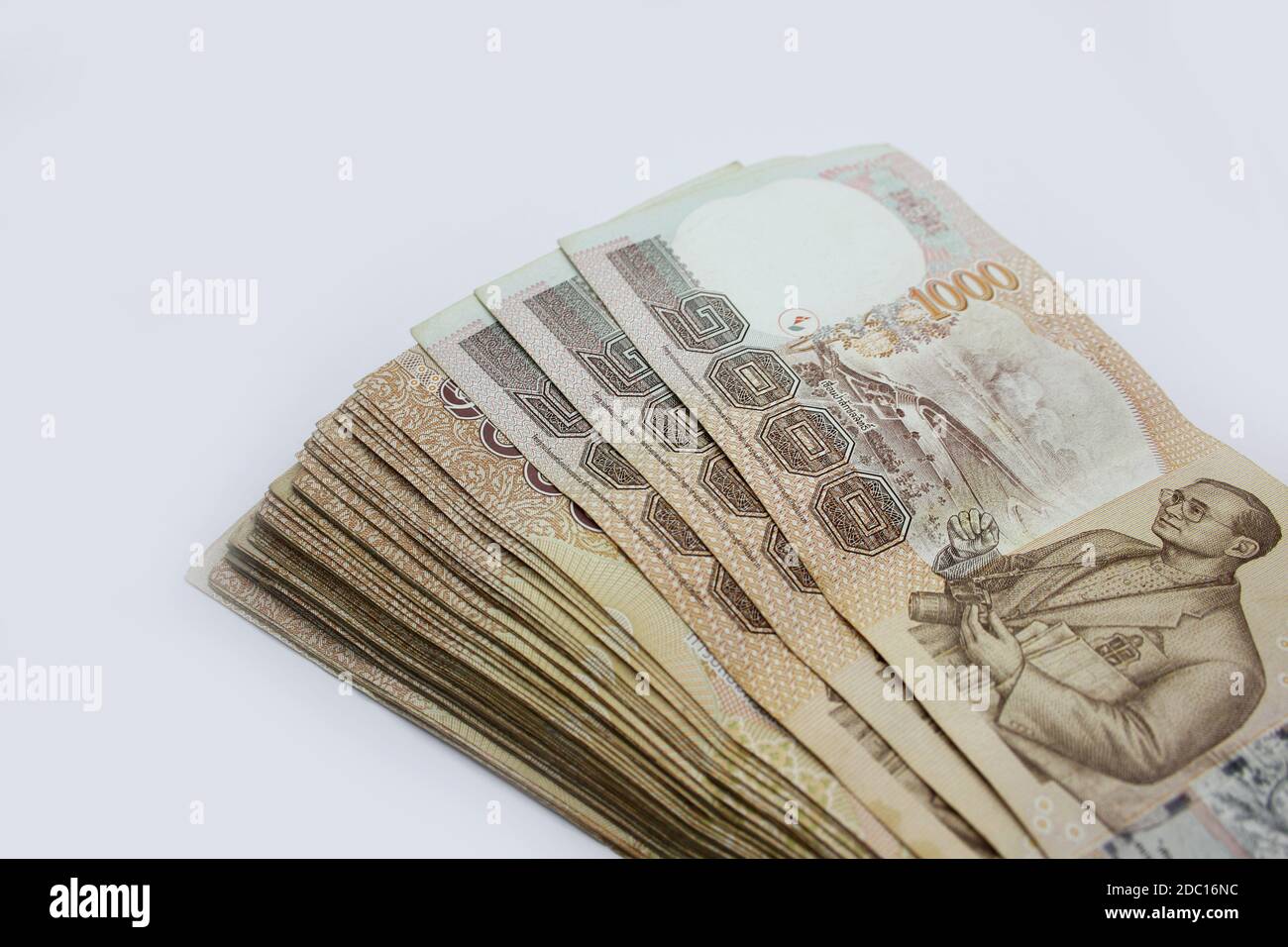 Thailand 1000 bath value money note background Stock Photo - Alamy