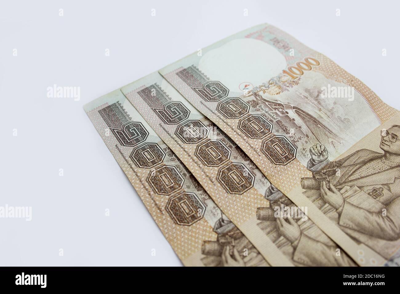 Thailand 1000 bath value money note background Stock Photo - Alamy