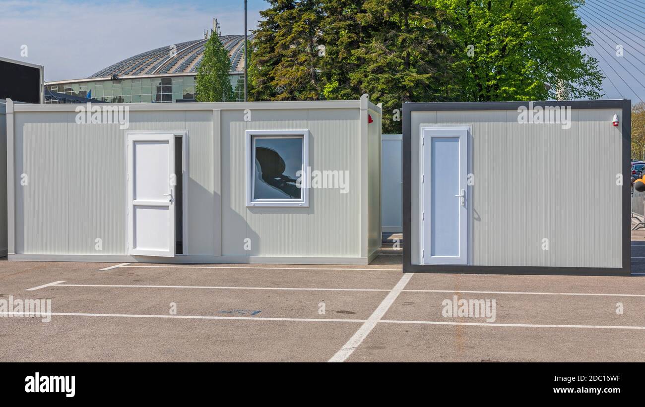 Shipping container converted into an office hi-res stock photography ...