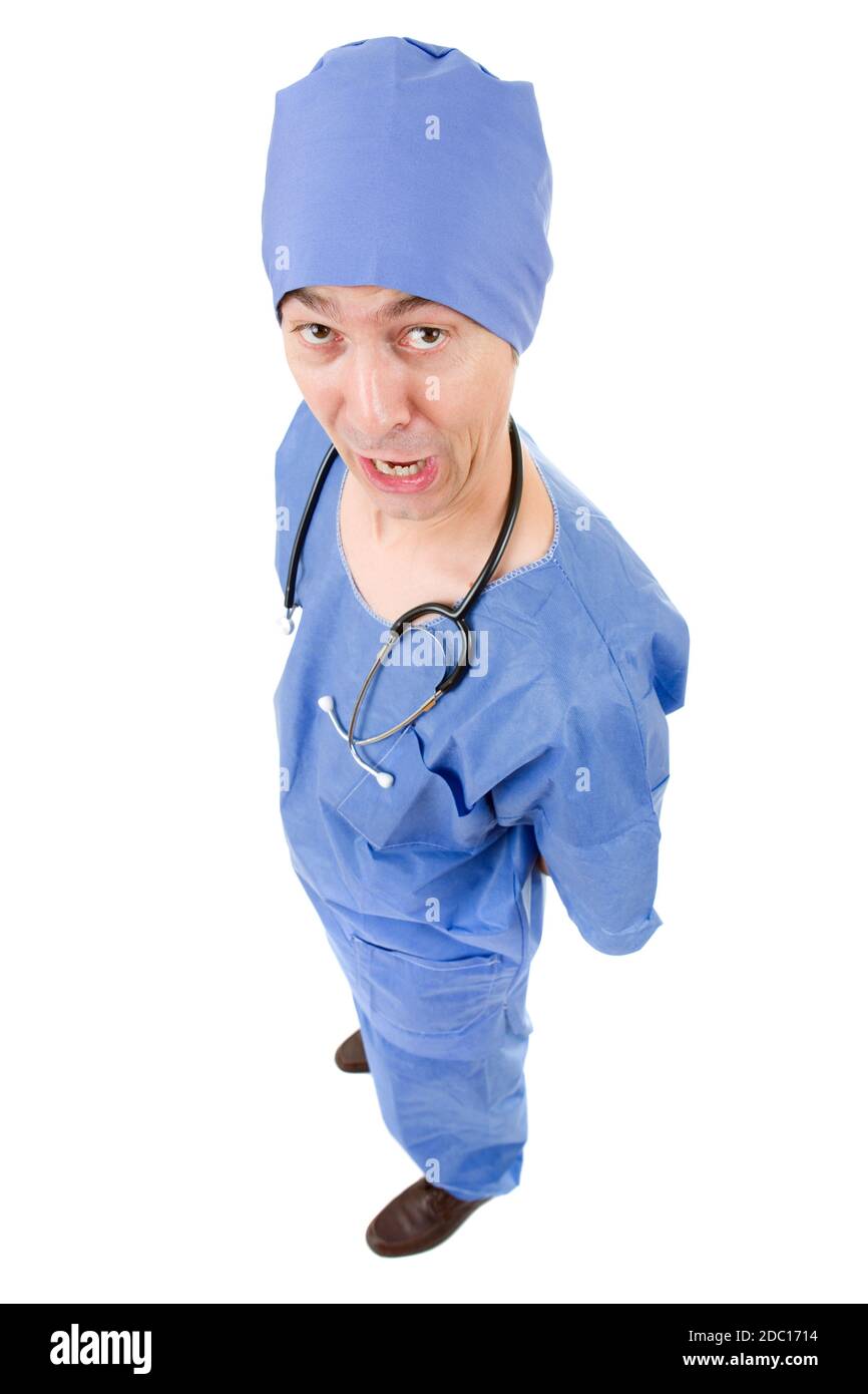 silly male doctor full length, isolated on white background Stock Photo ...